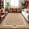 Brown Farmhouse 8'x10' Large Area Rug for Living Room Sectional Sofa ...