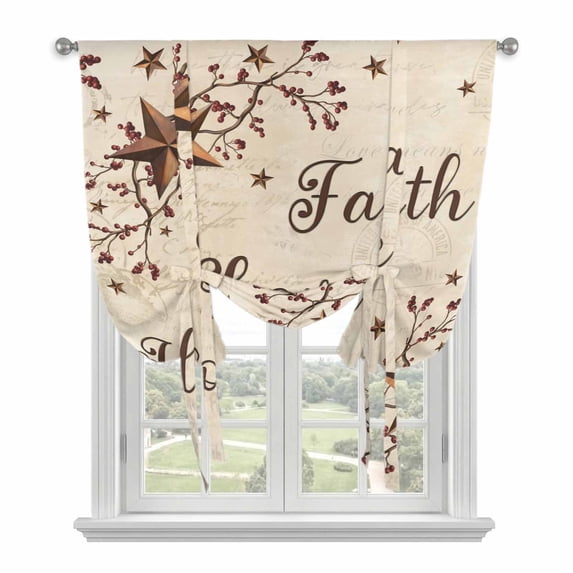 Brown Farmhouse Balloon Curtains 63 Inch Length for Living Room/Bedroom ...