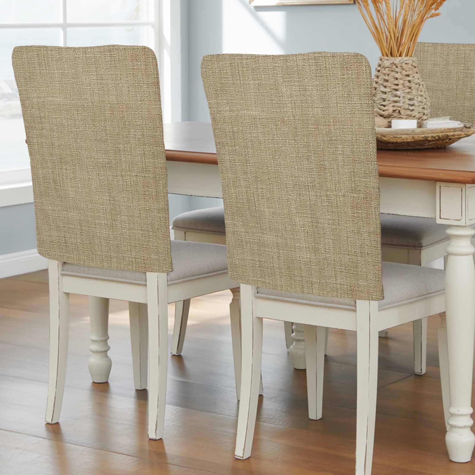 Brown Farmhouse Chair Back Covers, Farmhouse Solid Color Country Line ...