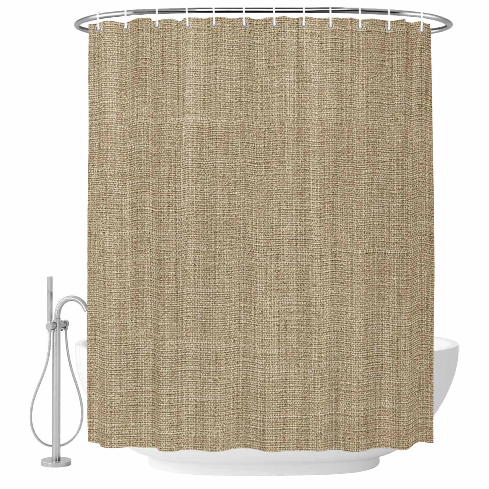 Brown Farmhouse Shower Curtain, Vintage Country Monochrome Textured ...
