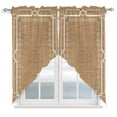 Brown Farmhouse Swag Valances for Windows 2 Pack Linen Texture ...