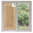 Brown Farmhouse Window Privacy Film, Linen Texture Geometric Lines ...