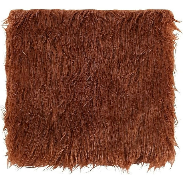 Brown Faux Fur Fabric 15.75x15.75 Inch Soft Plush Shaggy Squares Pre ...