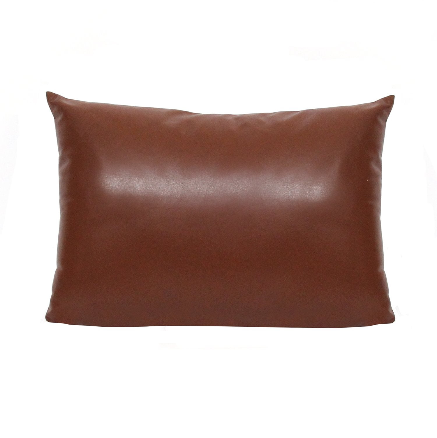 Brown Faux Leather Lumbar Pillow - Walmart.com