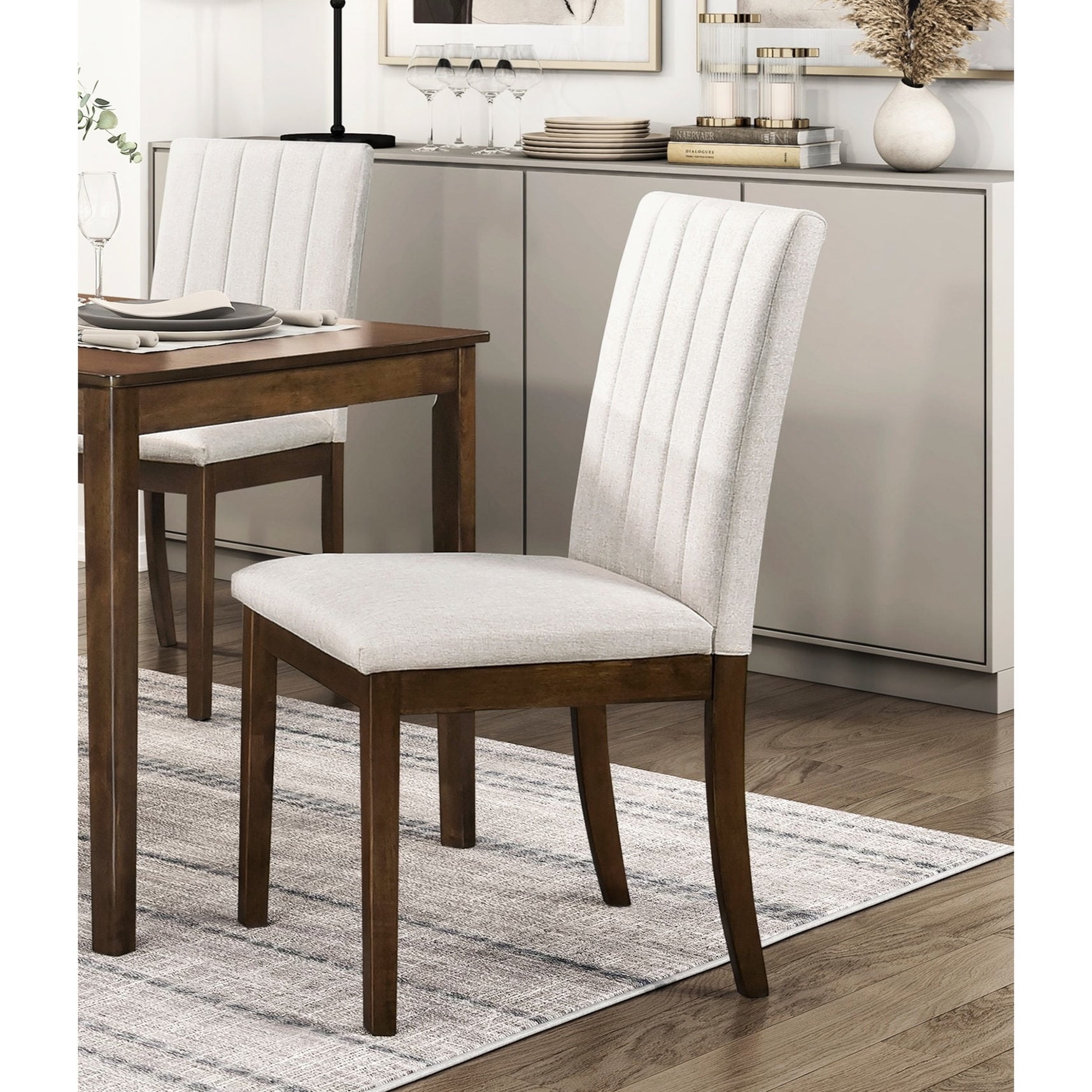 Brown Finish, Fabric Seat Side Chairs / Suited for Dining - Walmart.com