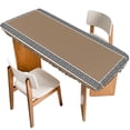 Brown Fitted Rectangle Tablecloth 32" x 96" Greek Chinese Style Border ...