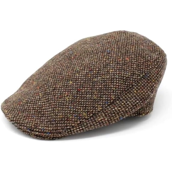 Brown Fleck Donegal Touring Cap Tweed, Slim Fit, Curved Peak, 100% ...