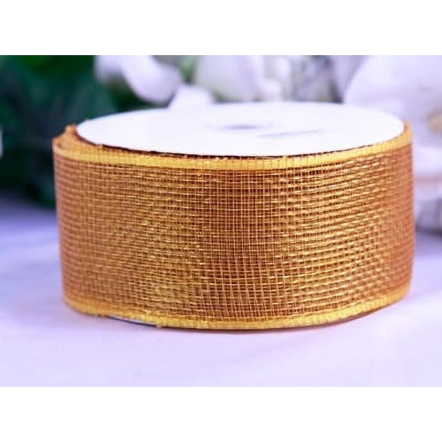 Brown - Floral Mesh Ribbon - ( 4 Inch x 25 Yards ) - Walmart Business ...