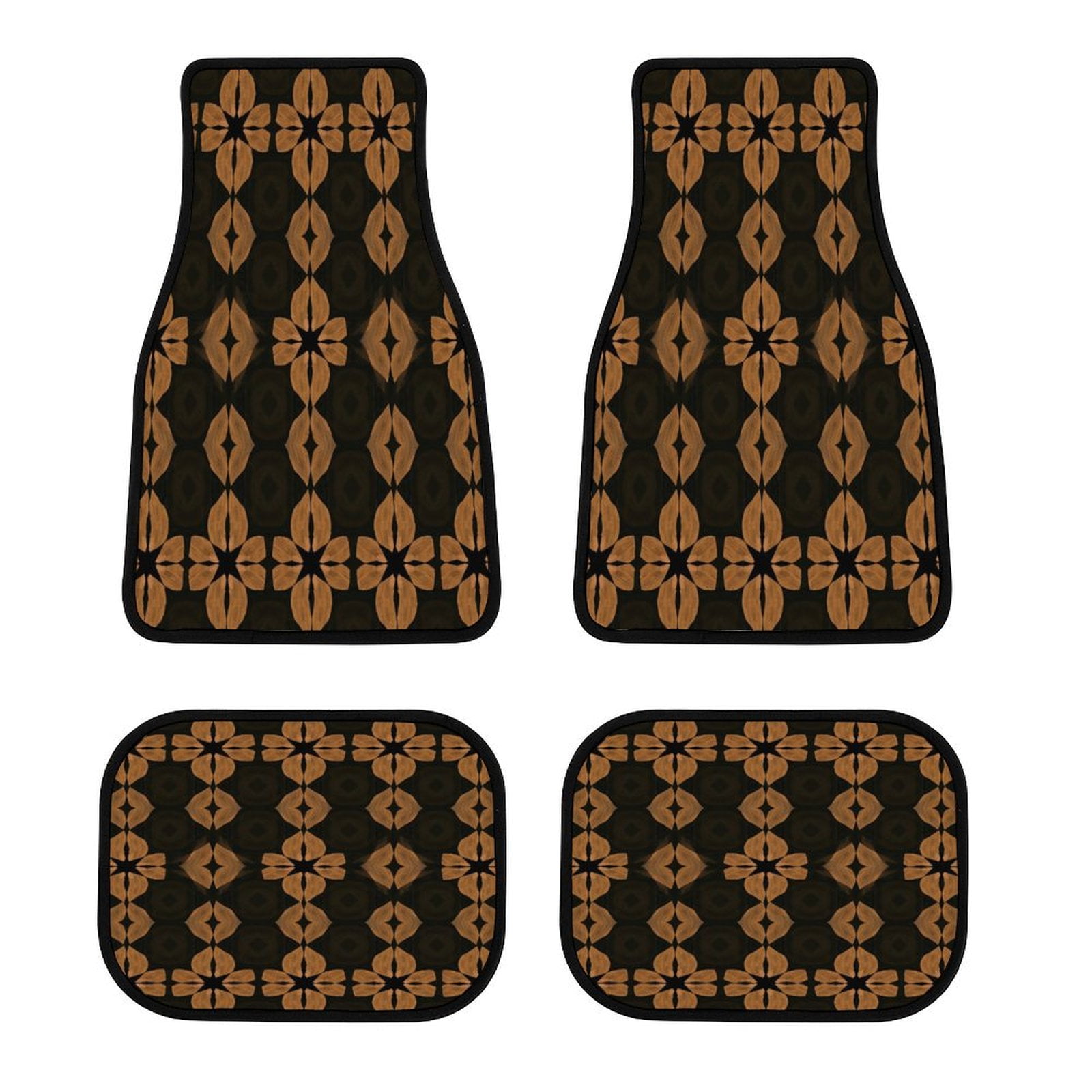 Brown Floral Seamless Pattern Background Design Car Floormat Heavy Duty ...
