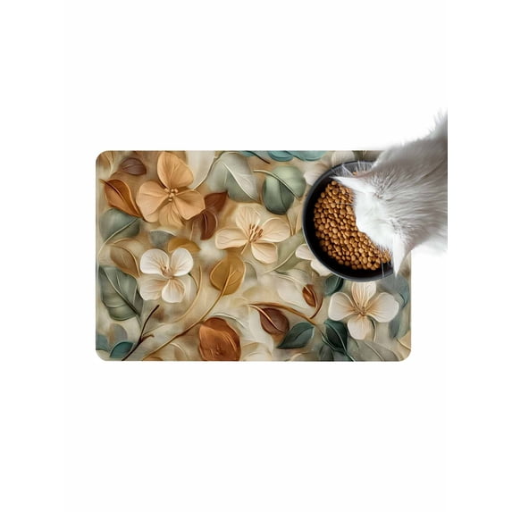 Brown Flower Branch Doormat Non Slip Diatomaceous Earth Door Mat ...