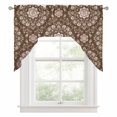 Brown Flowers Kitchen Curtains Swag Valance for Windows/Bathroom/Cafe ...