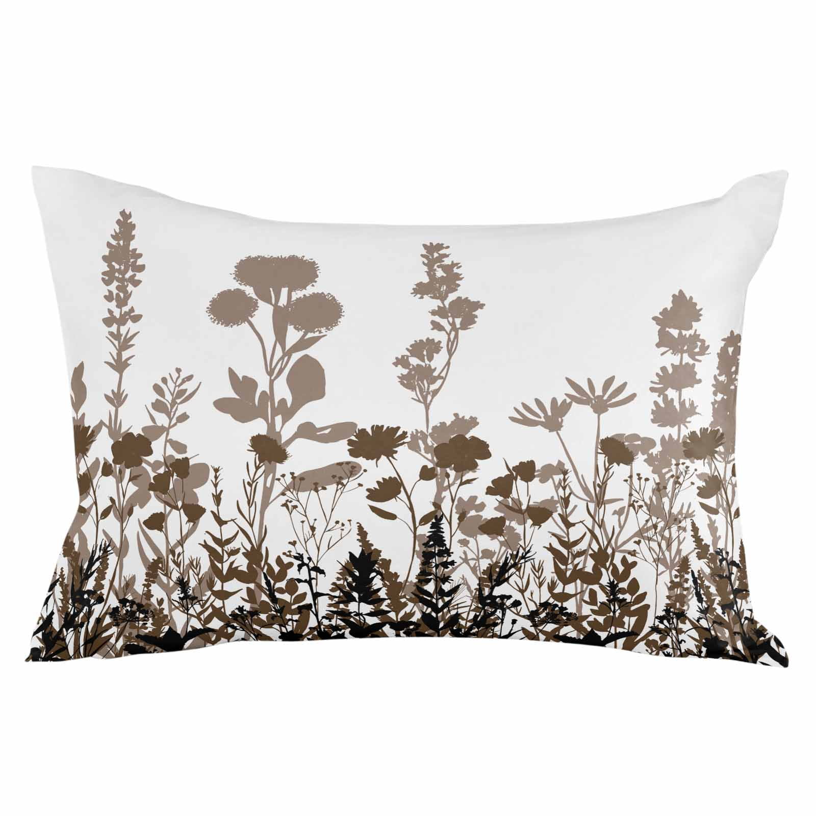 Brown Flowers Throw Pillow Cover 24 x 36 Inch Decorative Pillow Cover ...