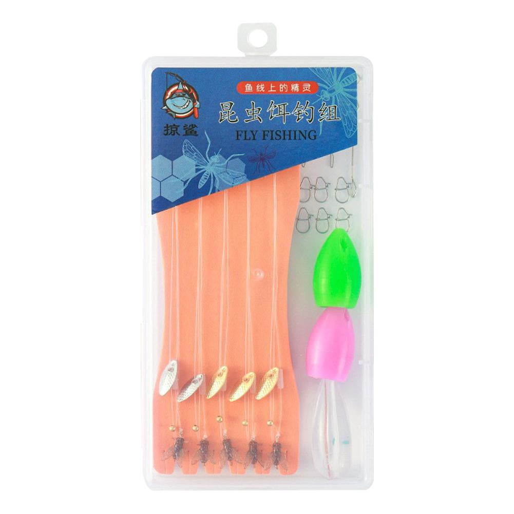 Brown Fly Bait Fishing Set 1 Box Of 5 With 3 Casters Small Size Without ...