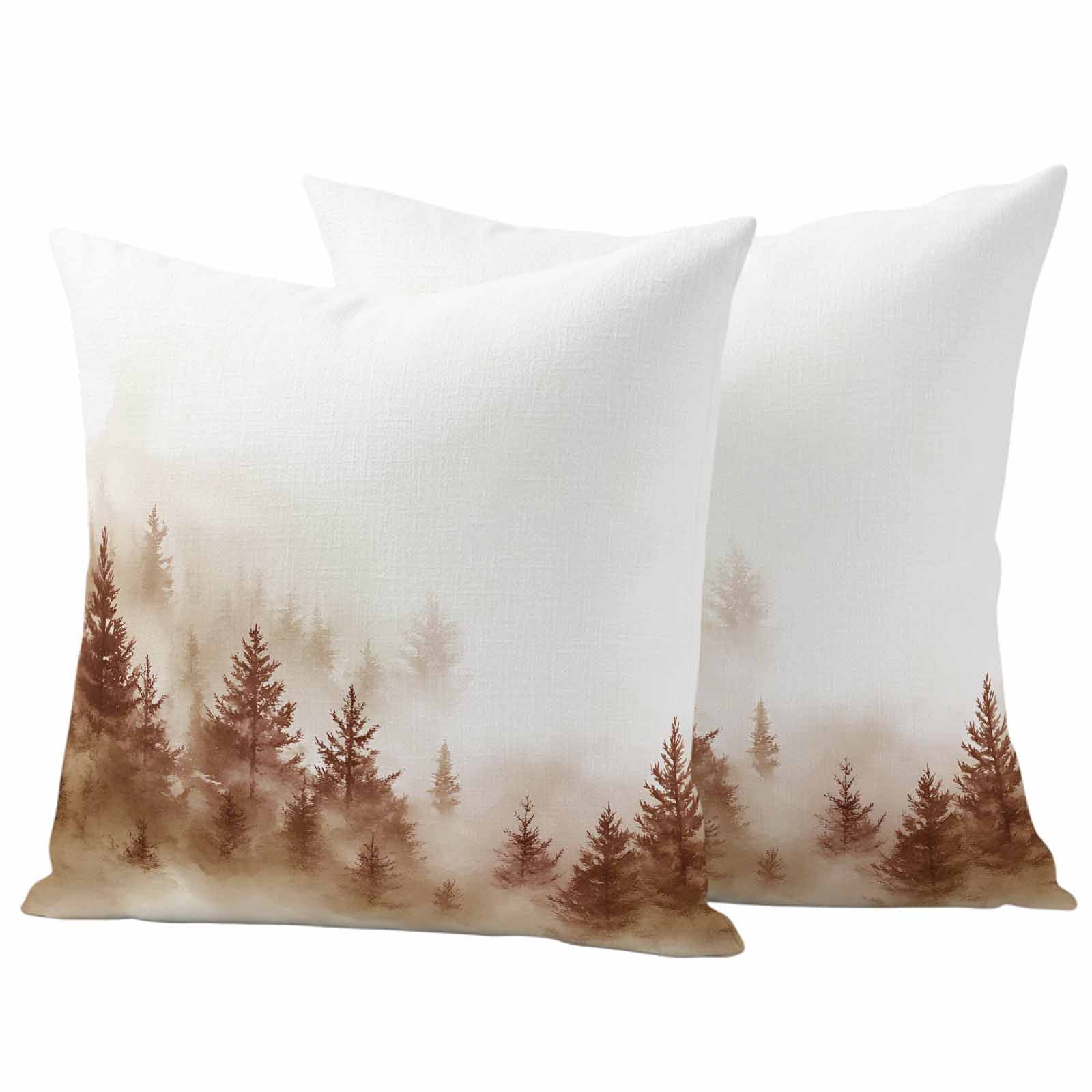 Brown Foggy Forest Outdoor Waterproof Pillow Covers, Farmhouse Plants ...