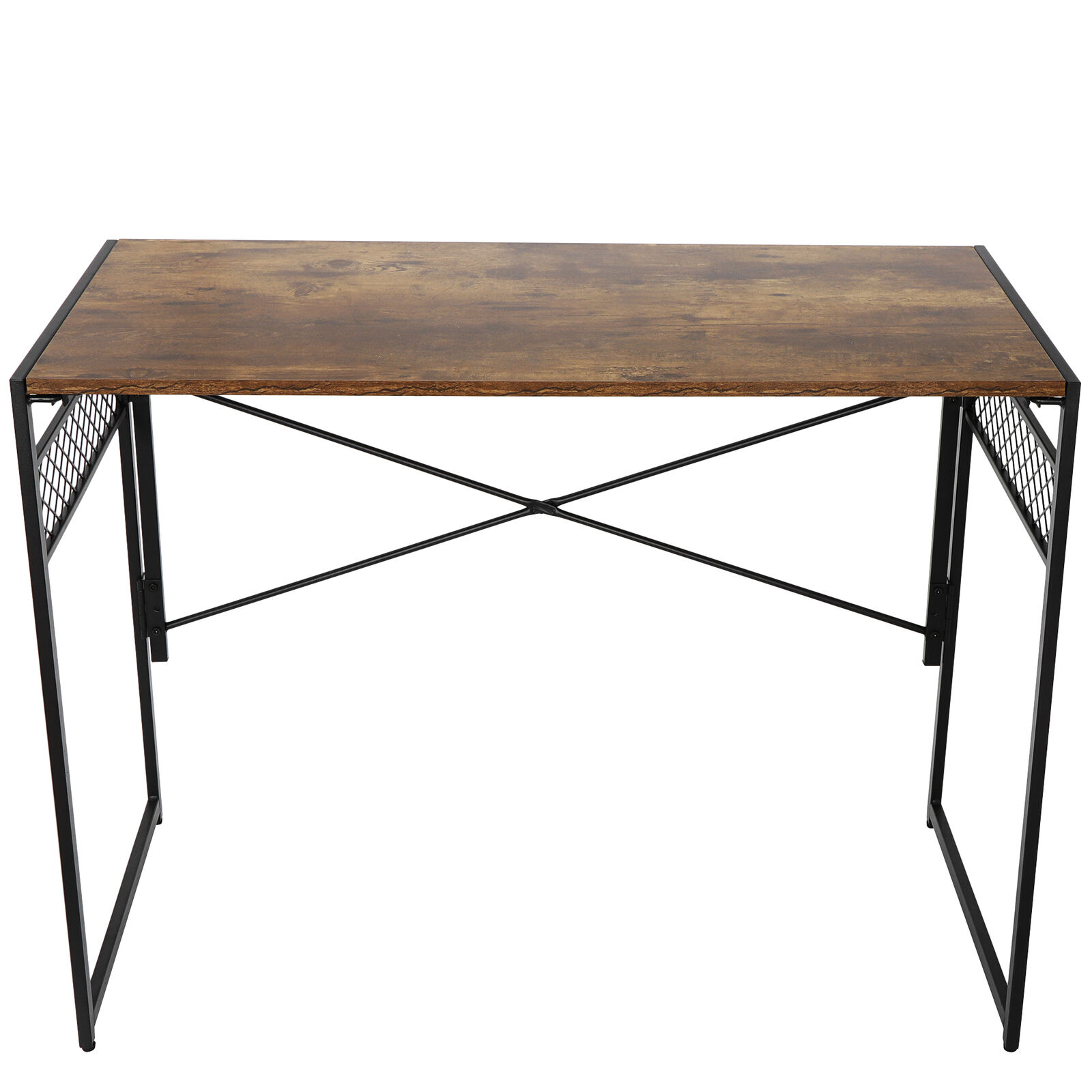 Brown Folding Office Computer Desk Foldable Writing Table for Home ...