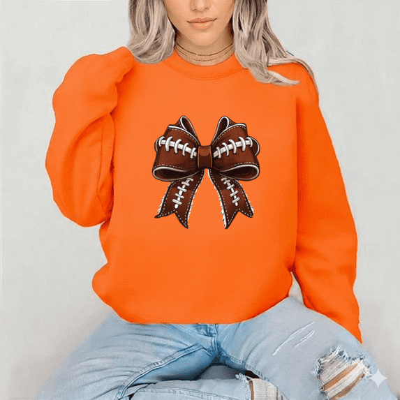 Brown Football Bow Mom Life Game Day Spirit Graphic Fashion C216 ...