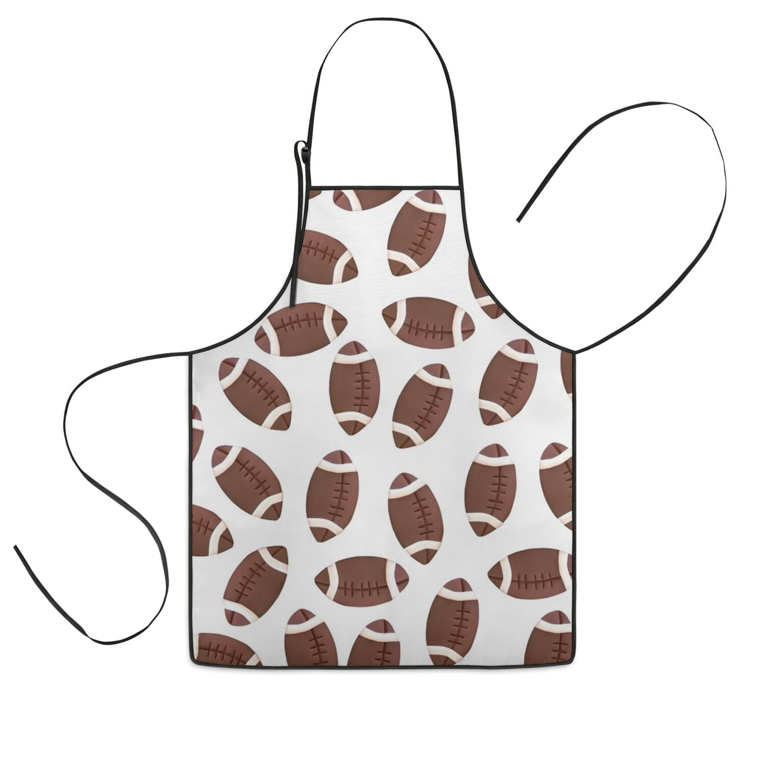 Brown Footballs Pattern Kids Aprons for Girls and Boys,Adjustable Neck ...
