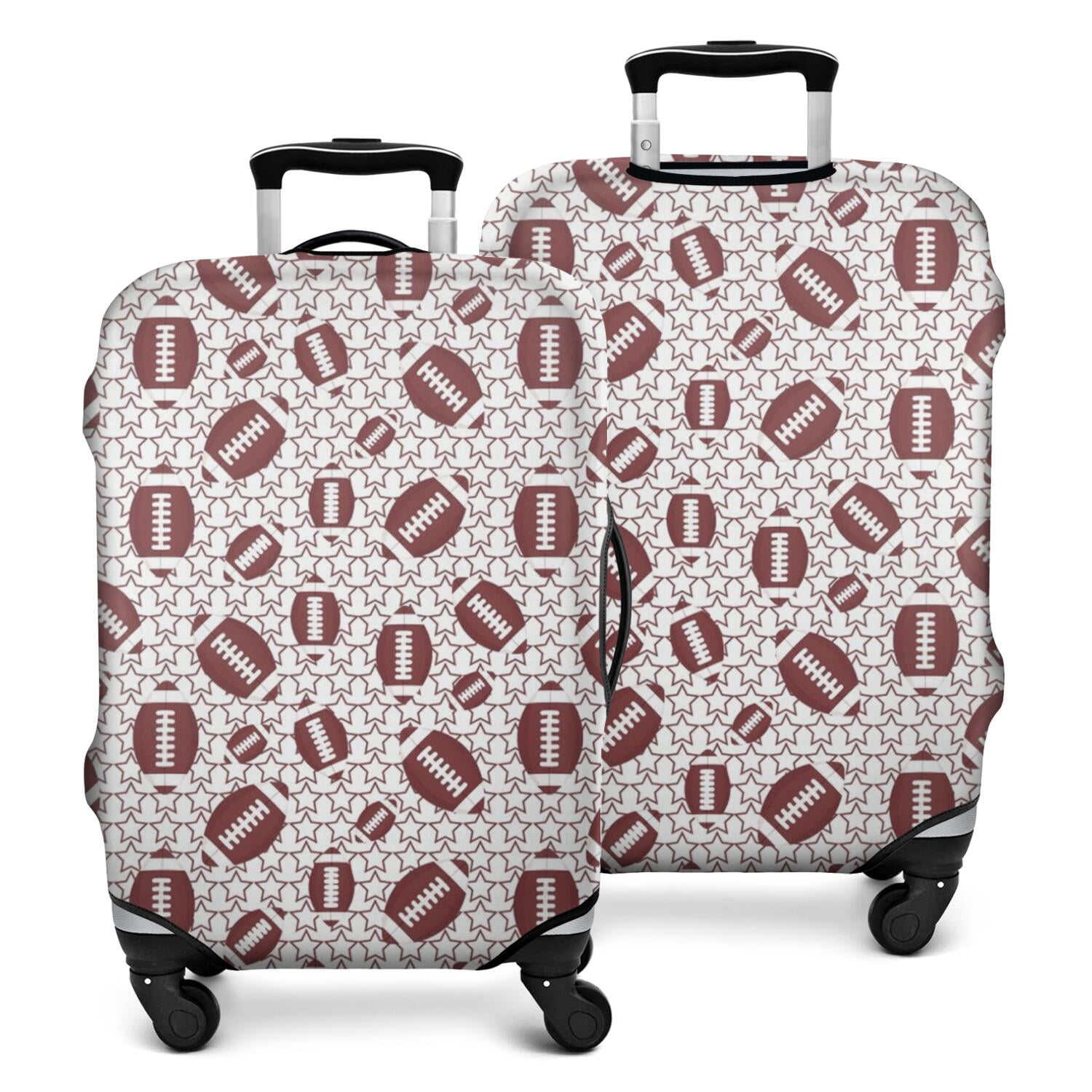 Brown Footballs with Stars Pattern Luggage Cover Fashion Suitcase Cover ...