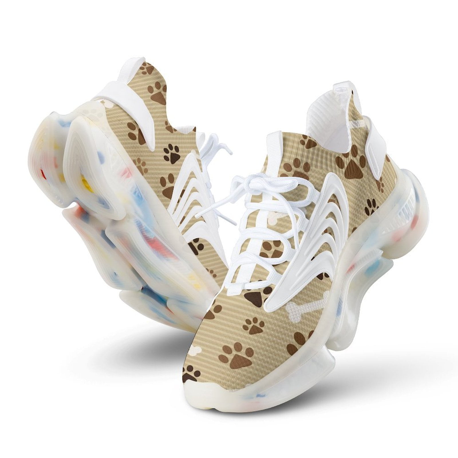 Brown Footprints And Bones Walking Shoes for Men Woman Lightweight ...