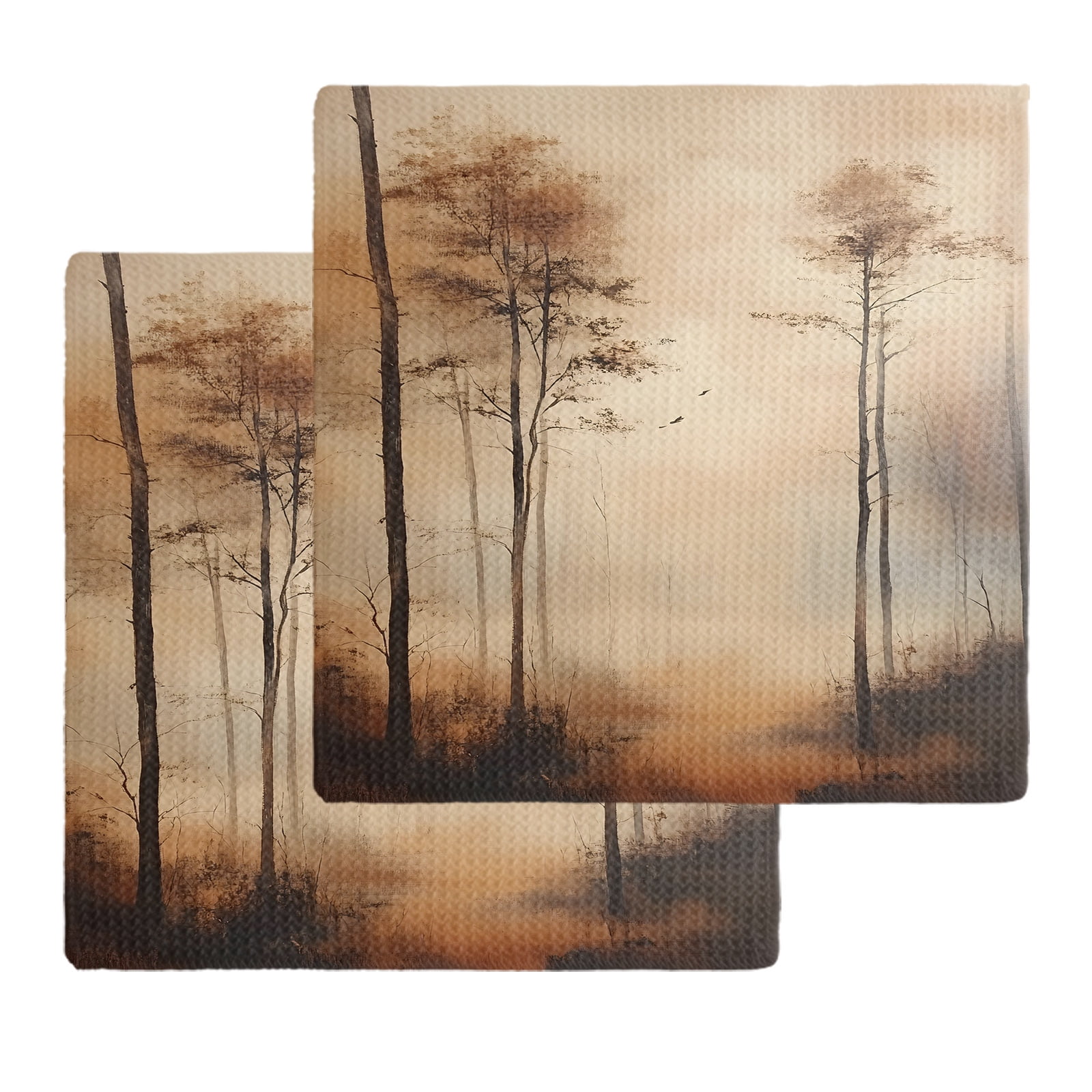 Brown Forest Kitchen Dish Towels for Drying Dishes Set of 2, Mysterious ...