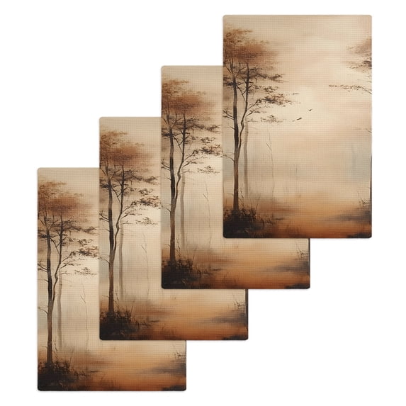 Brown Forest Kitchen Dish Towels for Drying Dishes Set of 4, Mysterious ...