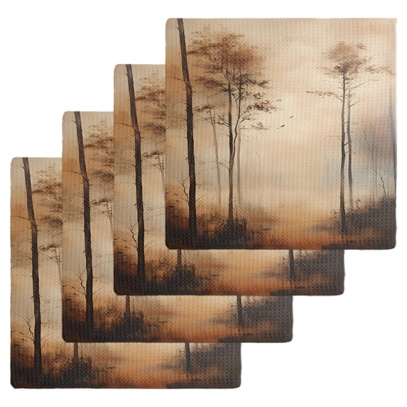 Brown Forest Kitchen Dish Towels for Drying Dishes Set of 4, Mysterious ...
