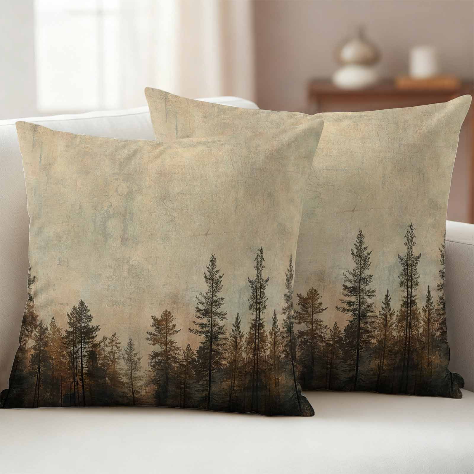 Brown Forest Outdoor Waterproof Throw Pillow Covers 16x16 Set of 2 ...