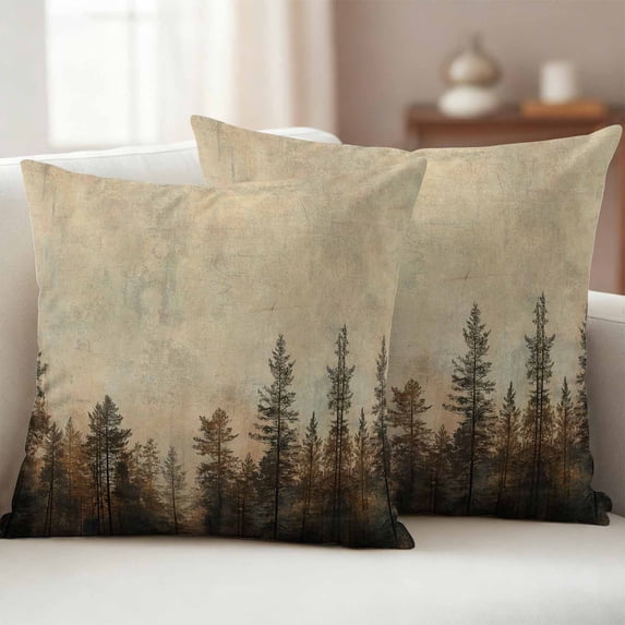 Brown Forest Outdoor Waterproof Throw Pillow Covers 16x16 Set of 2 ...