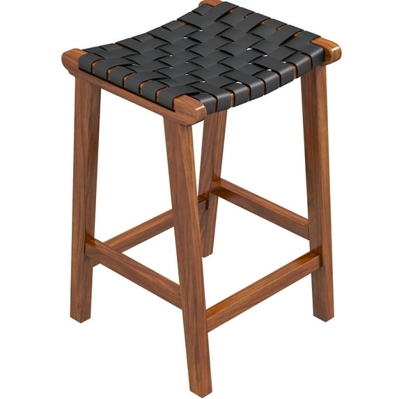 Brown Frame & Black Leather - Dining Area, Durable and Attractive ...