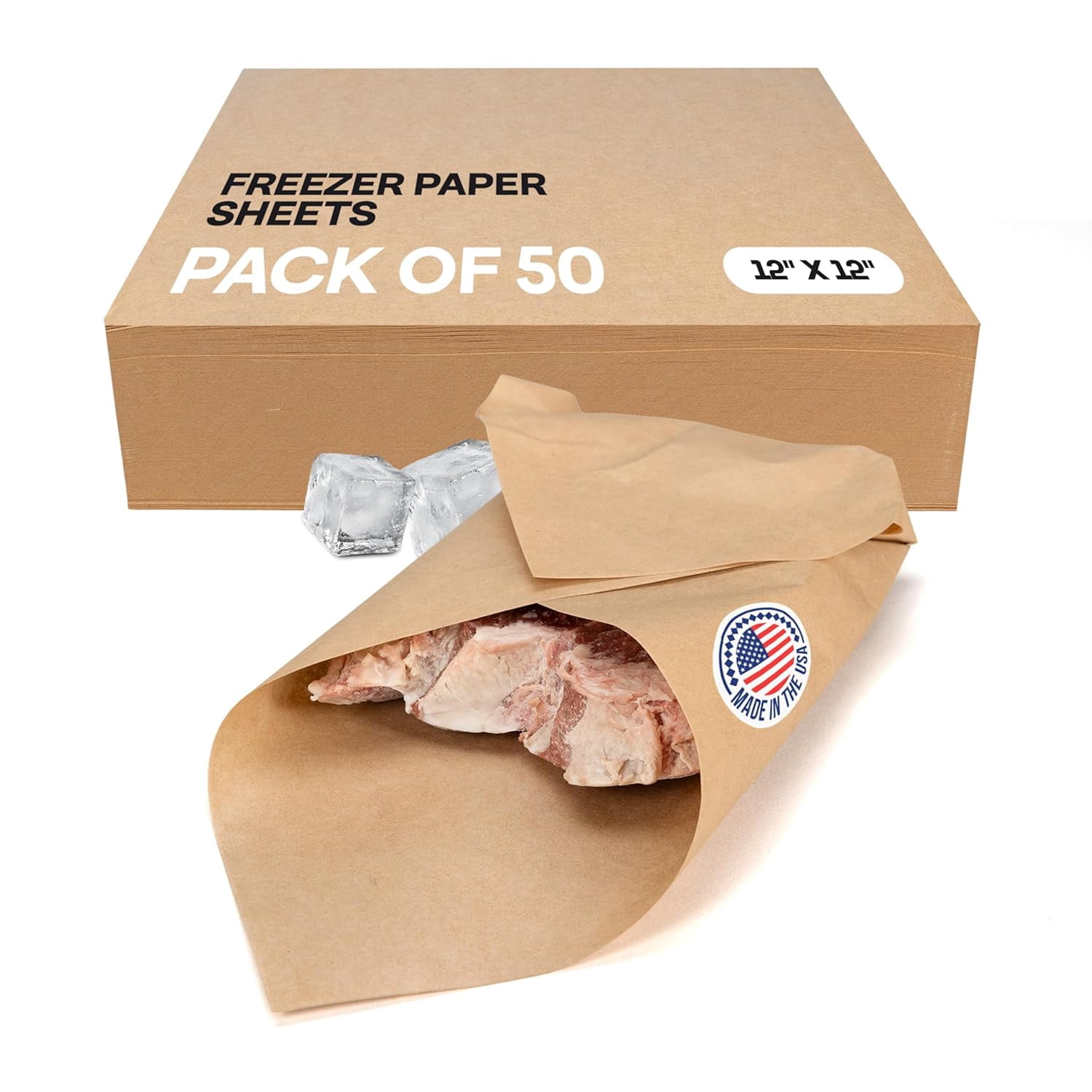 Brown Freezer Paper Sheets 12" x 12", Pack of 50 - USA-Made Paper ...