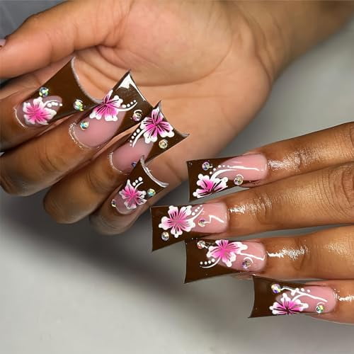 Duck Feet Nails With Rhinestones