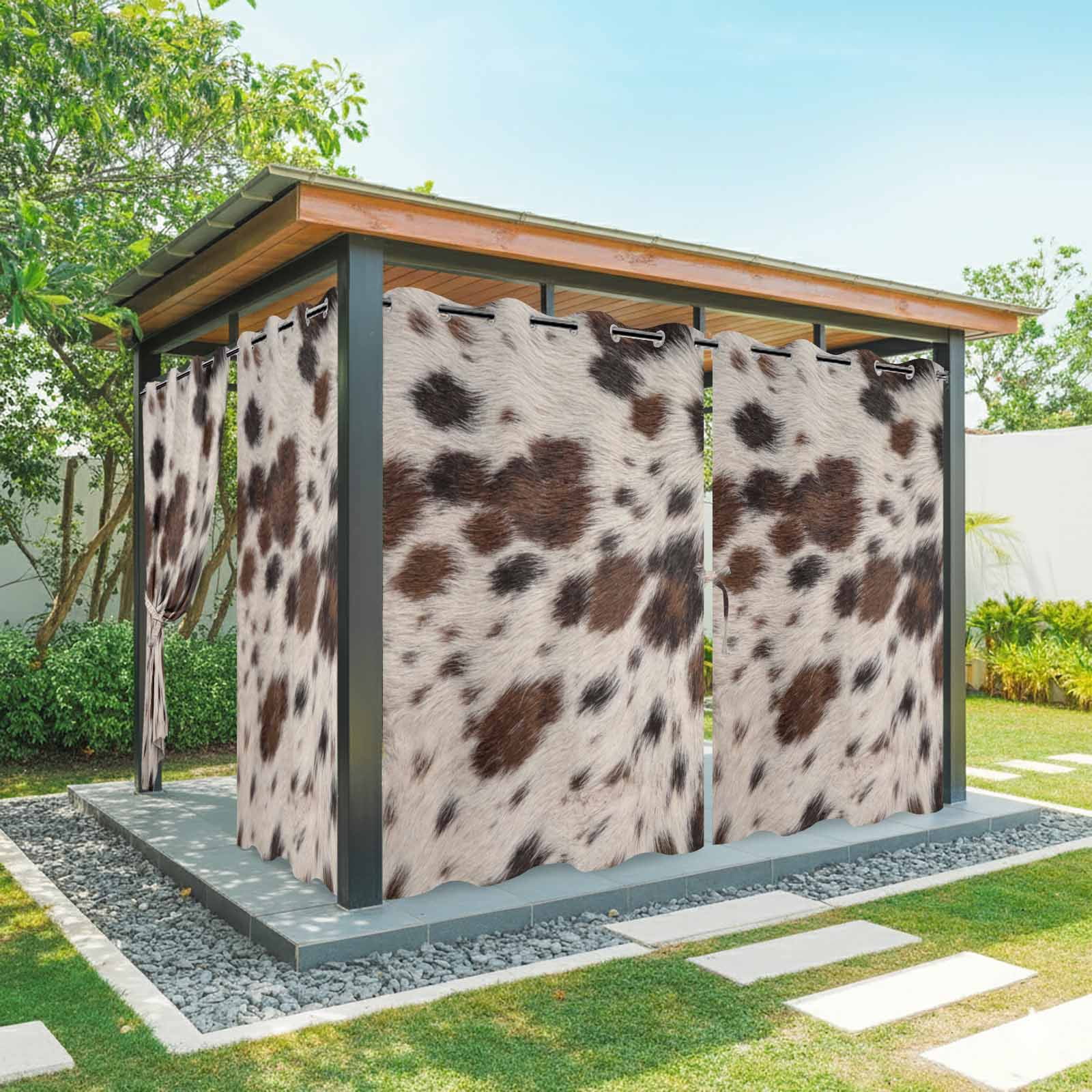Brown Fur Texture Outdoor Curtains for Patio, Country Farm Animal ...