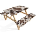 Brown Fur Texture Picnic Table Cover with Bench Covers Country Farm ...