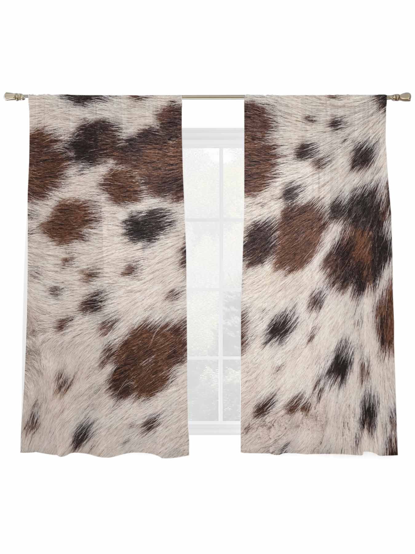 Brown Fur Texture Window Sheer Curtain Country Farm Animal Classic ...