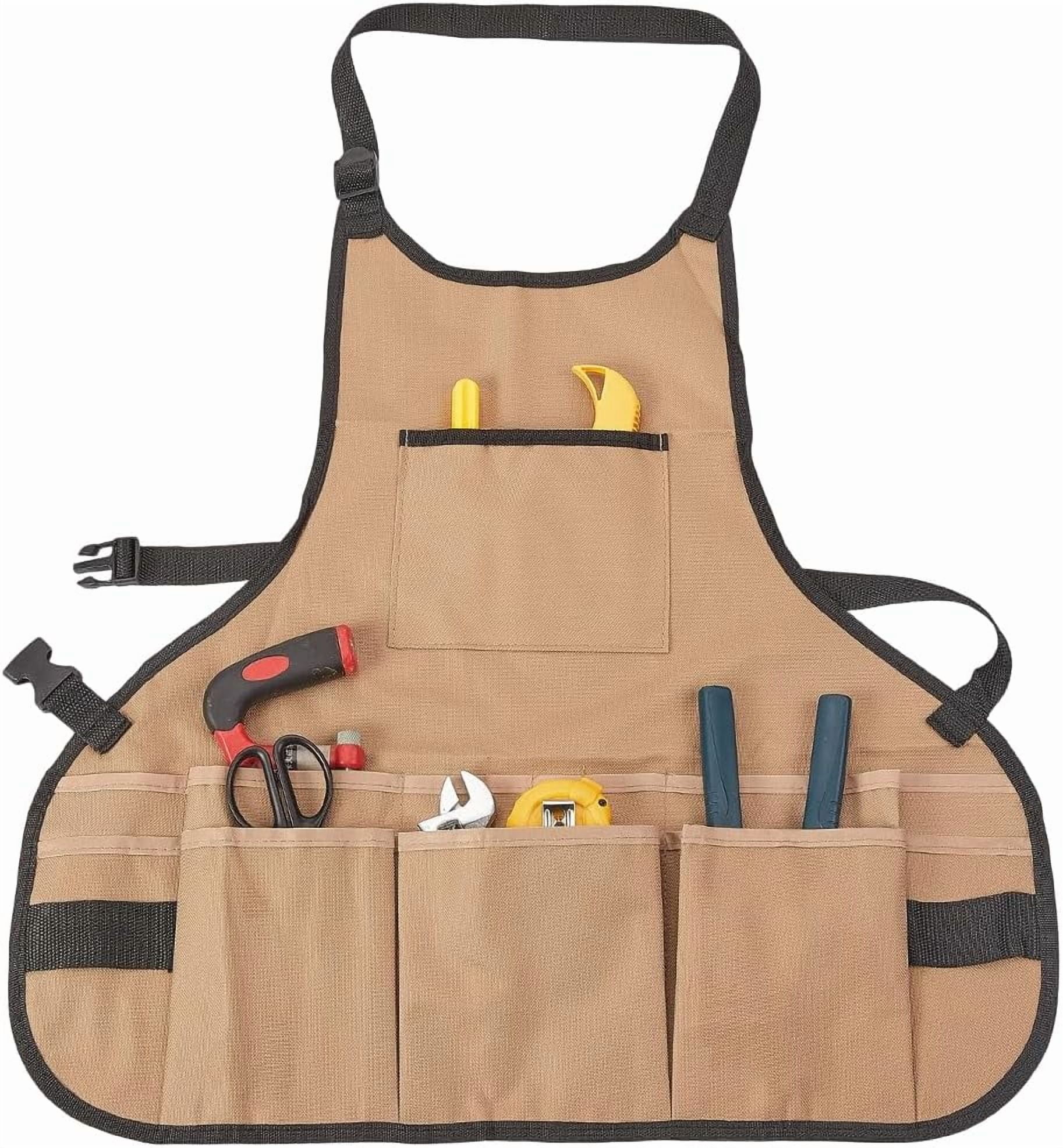 Brown Garden Work Tool Apron with Pockets Heavy Duty Waterproof ...
