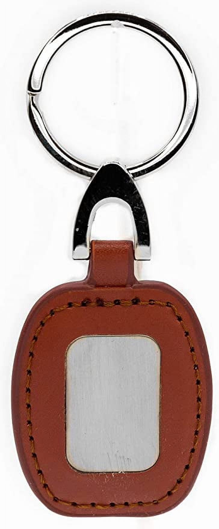 Brown Genuine Leather Keychain with Metal Tab - Walmart.com