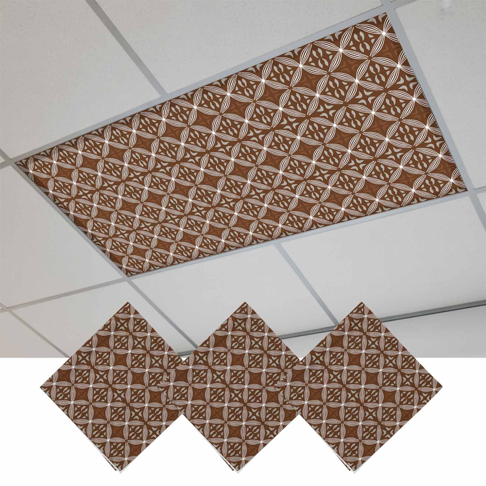 Brown Geometric Abstract Magnetic Fluorescent Light Covers for Ceiling ...