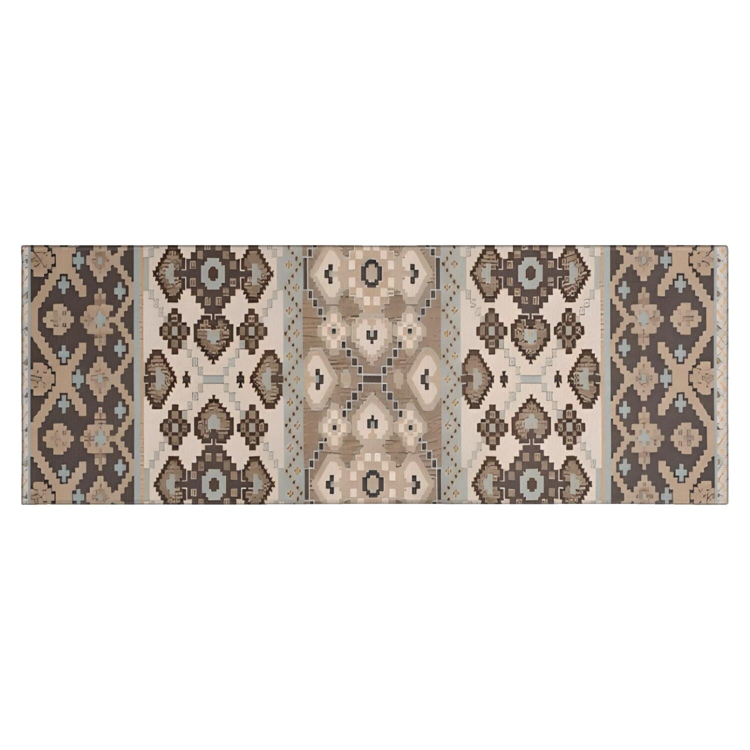 Brown Geometric Diamond Heart Pattern Kitchen Rug Mat,Kitchen Runner ...