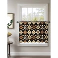 Brown Geometric Sheer Curtains 45 Inch Long 1 Panel Vintage National ...