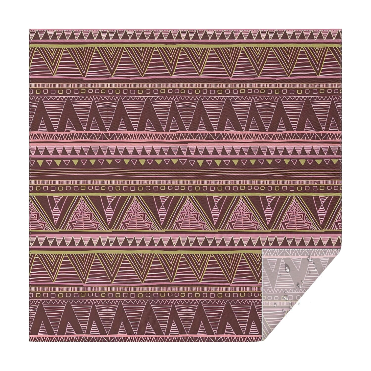 Brown Geometric Striped Pattern Square Tablecloth,Waterproof Square ...