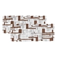 Brown Geometric Stripes 2 Panels Kitchen Valance, Modern Abstract Lines ...