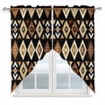 Brown Geometric Swag Valances for Windows 45 inches Long, Vintage ...
