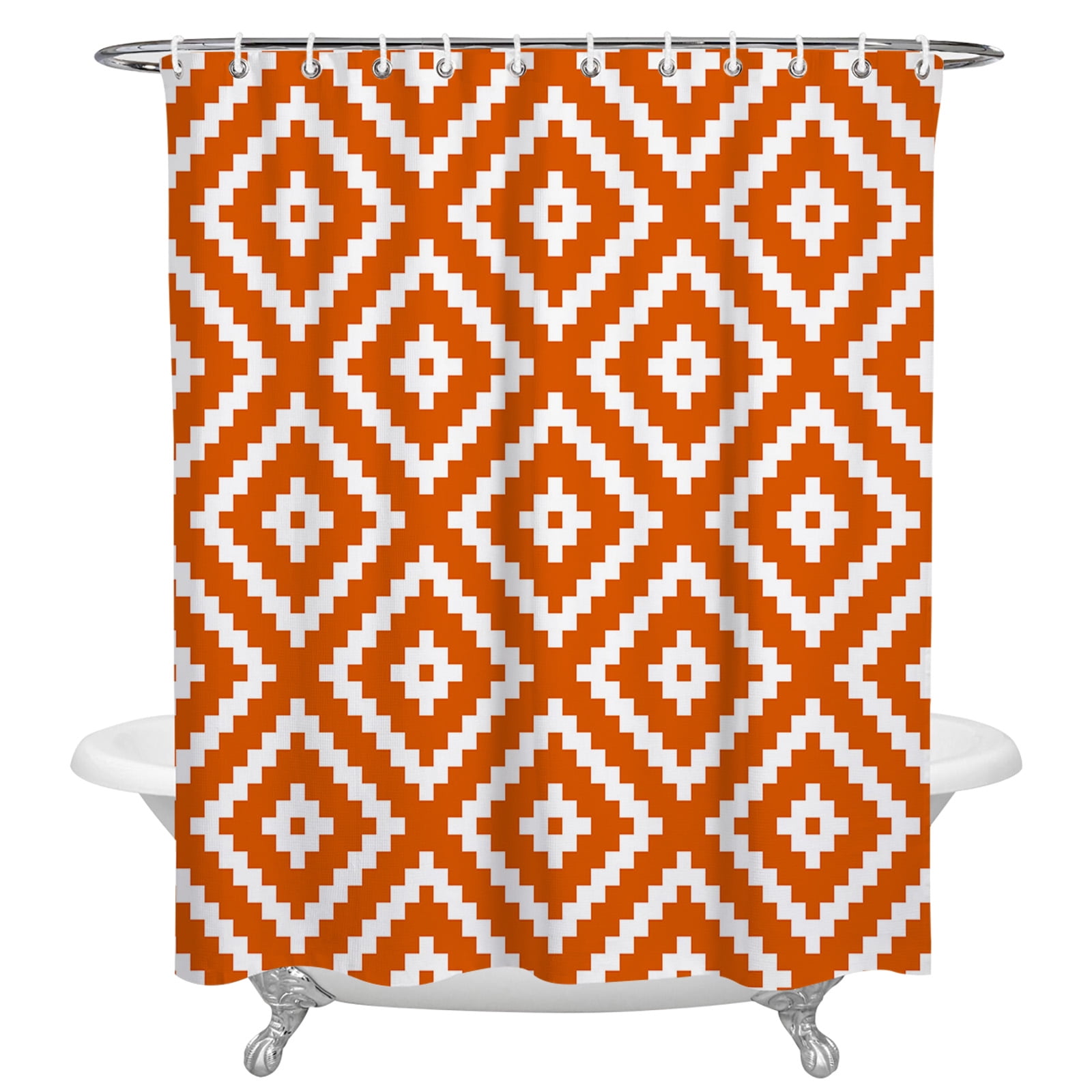 Brown Geometric Texture Shower Curtains Waterproof Bath Curtains Home ...