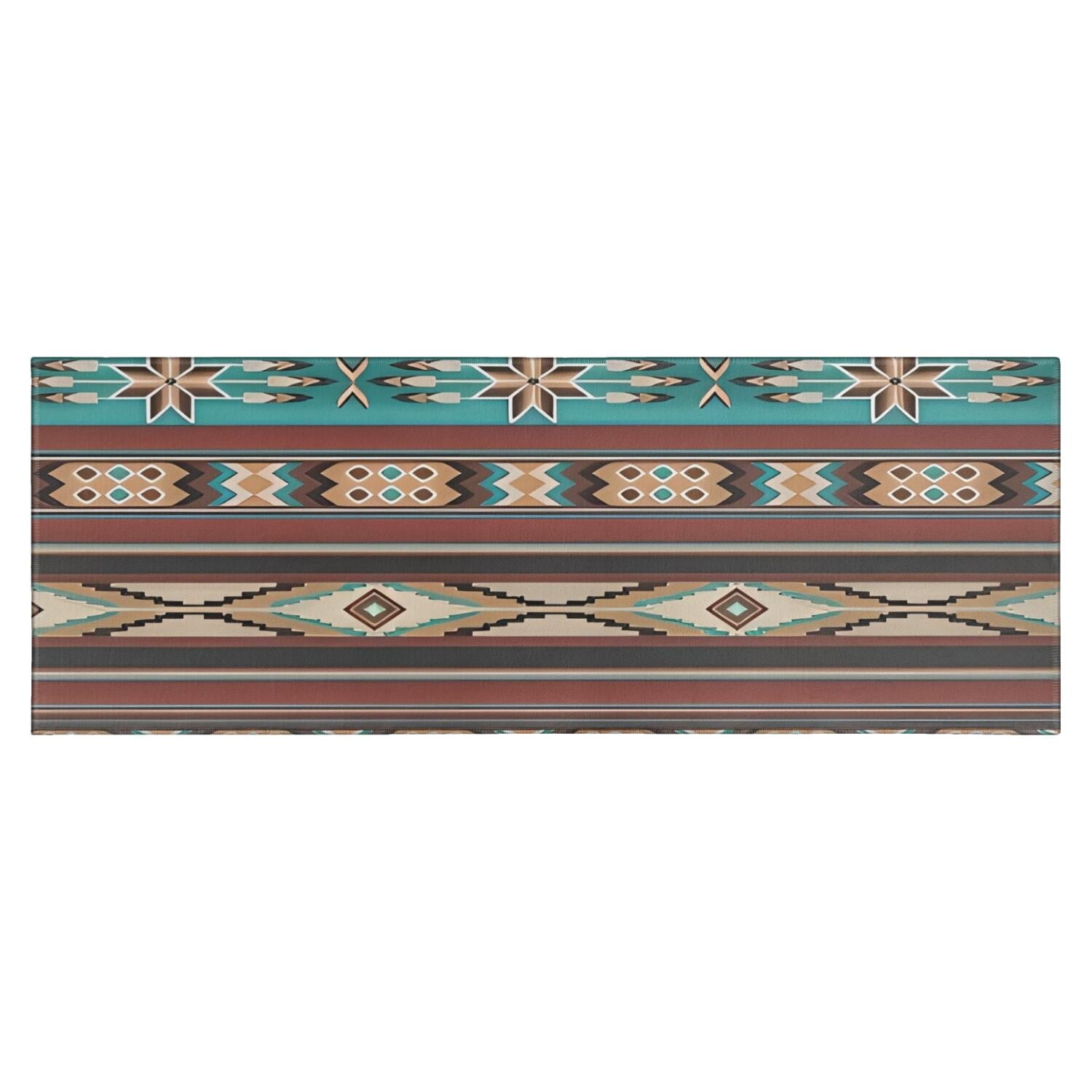 Brown Geometric Triangle Diamond Pattern Kitchen Rug Mat,Kitchen Runner ...