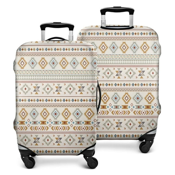 Brown Geometric Triangle Diamond Pattern Luggage Cover Fashion Suitcase ...
