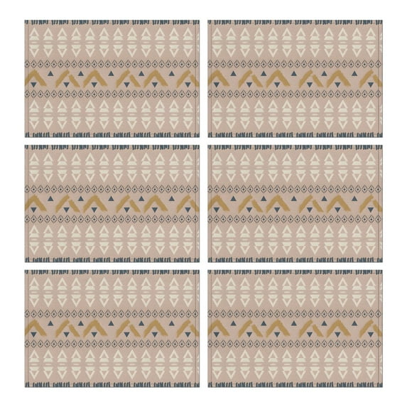 Brown Geometric Triangle Diamond Pattern Summer Placemats Table ...