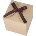 Brown Gift Boxes with Ribbon – 4x4x4" Foldable Paper Boxes with Lids ...