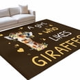 Brown Giraffe Washable Rug 2.7x5 Area Rug for Living Room Bedroom Non ...