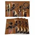Brown Girls Boho Placemats Set of 8, Cotton Linen Fabric Place Mats ...