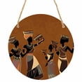 Brown Girls Boho Round Front Door Welcome Sign, 5.9 Inch Wall Hanging ...